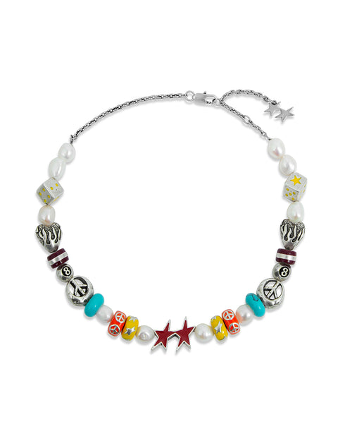 Blue Beaded Superstar Necklace – Twojeys